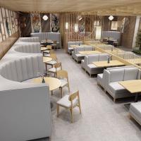 China U Shape Wooden Leather Booth Sofa Set with Round Table for Restaurant Corner Seating Custom Color for sale