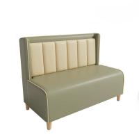 China Modern Restaurant Dining Table and Booth Sofa Set Wood PU Leather Custom Color for Coffee Shop for sale