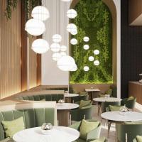 China Custom Made Commercial Half Round Circle Booth Seating Velvet Metal Frame Dining Chairs Furniture for sale