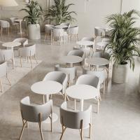 China Custom Made Commercial Half Round Circle Booth Seating Velvet Metal Frame Dining Chairs Furniture for sale