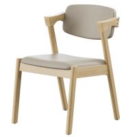 China Modern Wabi Sabi Commercial Dining Table and Chair Set PU Leather Wood Restaurant Furniture for sale