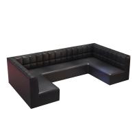 China Custom PU Leather U Shape Sofa and Dining Table Set for Night Club Bar Restaurant Modern Furniture for sale