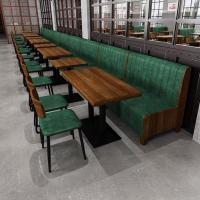 China Modern Industrial Wood Booth Sofa and Dining Table Set for Restaurant Coffee Shop Pub Bar for sale