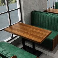 China Modern Industrial Wood Booth Sofa and Dining Table Set for Restaurant Coffee Shop Pub Bar for sale