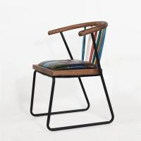 China American Retro Wooden Metal Dining Table and Chairs Set for Coffee Shop Restaurant 4 Seats for sale