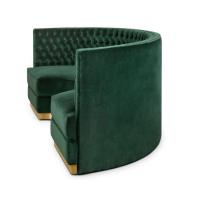 China Custom Luxury Velvet Half Circle Restaurant Booth Seating with Golden Base for Nightclub Bar for sale