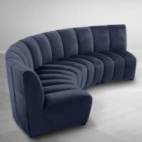 China Italian Modular Curved Velvet Sectional Sofa for Villa Living Room 2-Seat Custom for sale