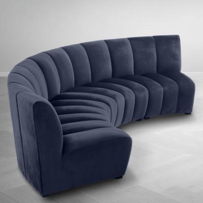 China Italian Modular Curved Velvet Sectional Sofa for Villa Living Room 2-Seat Custom for sale