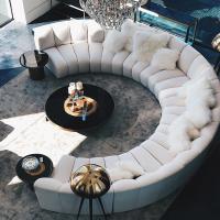 China Italian Modular Curved Velvet Sectional Sofa for Villa Living Room 2-Seat Custom for sale