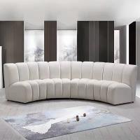 China Italian Modular Curved Velvet Sectional Sofa for Villa Living Room 2-Seat Custom for sale