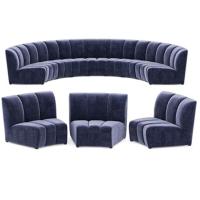 China Italian Modular Curved Velvet Sectional Sofa for Villa Living Room 2-Seat Custom for sale