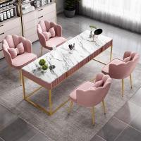 China Nordic Luxury Velvet Upholstered Petal Dining Chair with Adjustable Feet for Salon Bedroom Living Room for sale