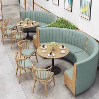 China Wholesale U Shaped Booth Seating Restaurant Simple Dining Set Wooden Furniture Custom Size for sale