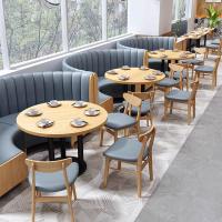 China Wholesale U Shaped Booth Seating Restaurant Simple Dining Set Wooden Furniture Custom Size for sale