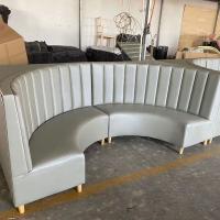 China Custom U Shaped Wooden Restaurant Booth Seating PU Leather Coffee Shop Bench 2 Seater for sale