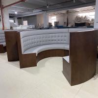 China Custom U Shaped Wooden Restaurant Booth Seating PU Leather Coffee Shop Bench 2 Seater for sale