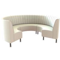 China Custom U Shaped Wooden Restaurant Booth Seating PU Leather Coffee Shop Bench 2 Seater for sale
