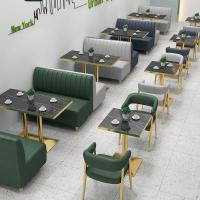 China Custom Modern Cafe Booth Seating Set Fast Food Restaurant Furniture Table and Chairs 2 Seater for sale