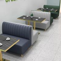 China Custom Modern Cafe Booth Seating Set Fast Food Restaurant Furniture Table and Chairs 2 Seater for sale