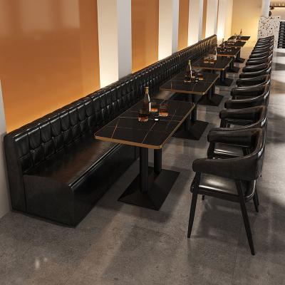 China Vintage U Shaped Cafe Booth Set with Pu Leather Metal Frame for Restaurant Bar KTV Hookah 4 Pcs for sale