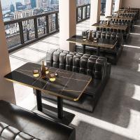 China Vintage U Shaped Cafe Booth Set with Pu Leather Metal Frame for Restaurant Bar KTV Hookah 4 Pcs for sale