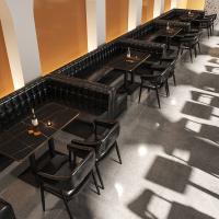 China Vintage U Shaped Cafe Booth Set with Pu Leather Metal Frame for Restaurant Bar KTV Hookah 4 Pcs for sale