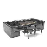 China Vintage U Shaped Cafe Booth Set with Pu Leather Metal Frame for Restaurant Bar KTV Hookah 4 Pcs for sale