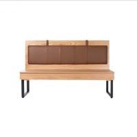 China Foshan Factory Solid Wood Dining Chairs Restaurant Cafe Bench Sofa  and Table Set for sale