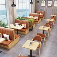 China Custom Restaurant Furniture Chair and Table Sets 120cm Fast Food Sofa Booth for Commercial Use for sale
