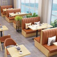 China Custom Restaurant Furniture Chair and Table Sets 120cm Fast Food Sofa Booth for Commercial Use for sale