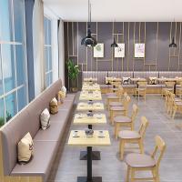 China Custom Restaurant Furniture Chair and Table Sets 120cm Fast Food Sofa Booth for Commercial Use for sale