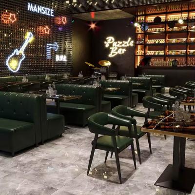 China Wholesale Metal Restaurant Chairs with PU Leather Cushion Custom Size Vintage Style for sale