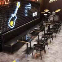 China Wholesale Metal Restaurant Chairs with PU Leather Cushion Custom Size Vintage Style for sale