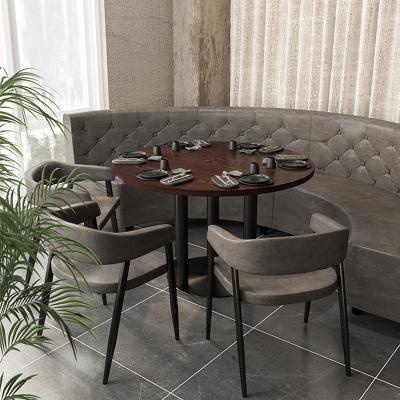 China Modern PU Leather Sofa Booth Dining Table Set for Restaurant Coffee Shop Custom Color for sale