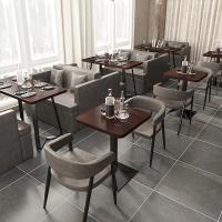 China Modern PU Leather Sofa Booth Dining Table Set for Restaurant Coffee Shop Custom Color for sale