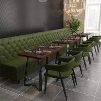 China Modern PU Leather Sofa Booth Dining Table Set for Restaurant Coffee Shop Custom Color for sale