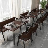 China Modern PU Leather Sofa Booth Dining Table Set for Restaurant Coffee Shop Custom Color for sale