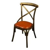 China Industrial Vintage Metal Cross Back Dining Chair and Table Set for Restaurant Coffee Shop for sale