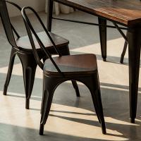 China UNIKIDEAS Industrial Vintage Dining Table and Chairs Set for Restaurant Coffee Shop Velvet Upholstered 4 Seats for sale