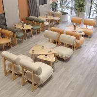 China Modern Restaurant Dining Table and Chairs Set PU Leather Wooden Furniture for Cafe Coffee Shop for sale