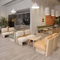 China Modern Restaurant Dining Table and Chairs Set PU Leather Wooden Furniture for Cafe Coffee Shop for sale