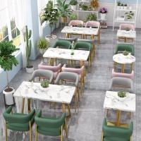 China Modern Light Luxury Fabric Sofa Booth Dining Table and Chairs Set for Restaurant Cafe for sale