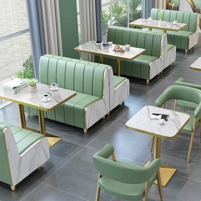China Wholesale Modern PU Leather Dining Table and Chairs Set for Restaurant Coffee Shop Custom Color for sale