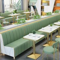 China Modern PU Leather Dining Table and Chairs Set for Restaurant Coffee Shop Custom Color ZX-43106 for sale