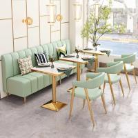China Modern Fabric Dining Table and Chairs Set for Restaurant Coffee Shop Booth Seating 4 Seats for sale