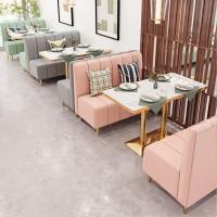 China Modern Fabric Dining Table and Chairs Set for Restaurant Coffee Shop Booth Seating 4 Seats for sale