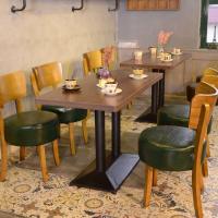 China Modern Dining Table and Chairs Set with PU Leather Booth Seating for Restaurant Coffee Shop Custom Color for sale