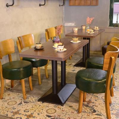China Modern Dining Table and Chairs Set with PU Leather Booth Seating for Restaurant Coffee Shop Custom Color for sale