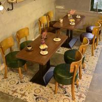 China Modern Dining Table and Chairs Set with PU Leather Booth Seating for Restaurant Coffee Shop Custom Color for sale