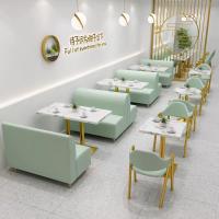 China Modern Commercial Restaurant Sofa Booth Dining Table and Chair Set Customizable PU Leather for sale